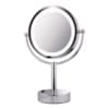 8.5" Double Sided Lighted Free Standing Mirror Zoom 5x - ICO Bath