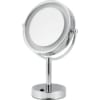 8.5" Double Sided Lighted Free Standing Mirror Zoom 5x - ICO Bath