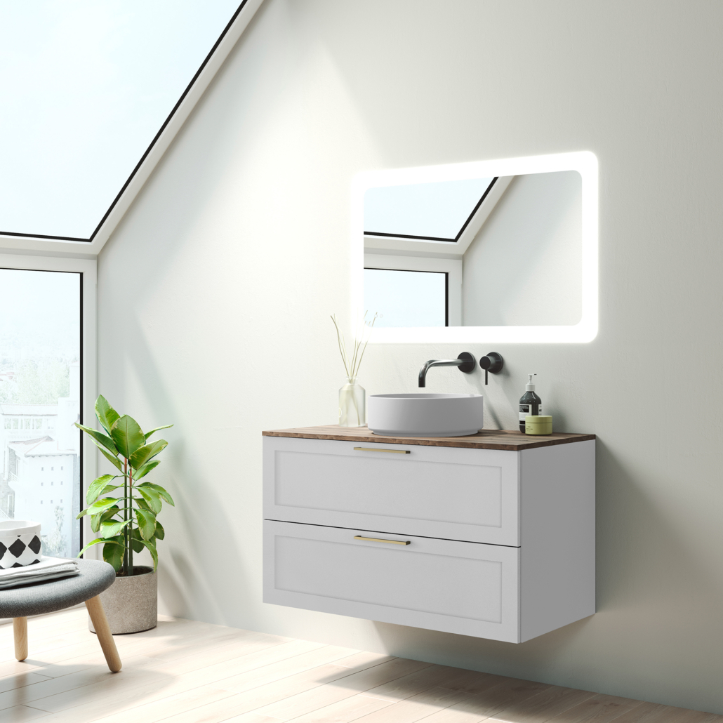Rhythm 36" Two Drawer Wall-Mounted Vanity - ICO Bath